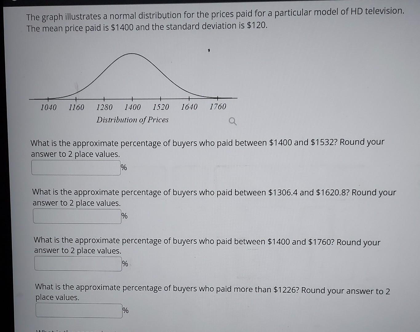 Solved The graph illustrates a normal distribution for the | Chegg.com