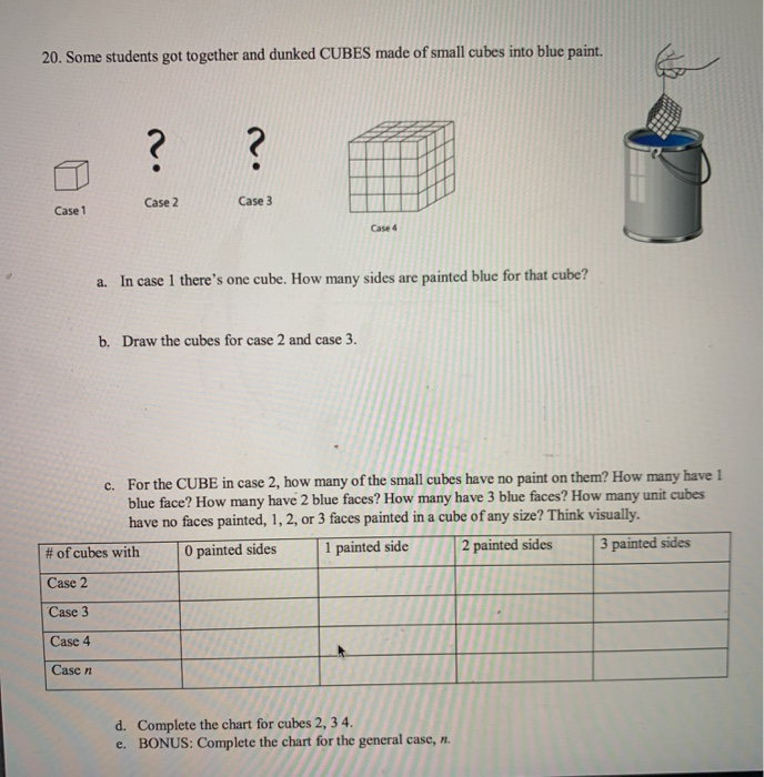 Solved 20. Some students got together and dunked CUBES made | Chegg.com