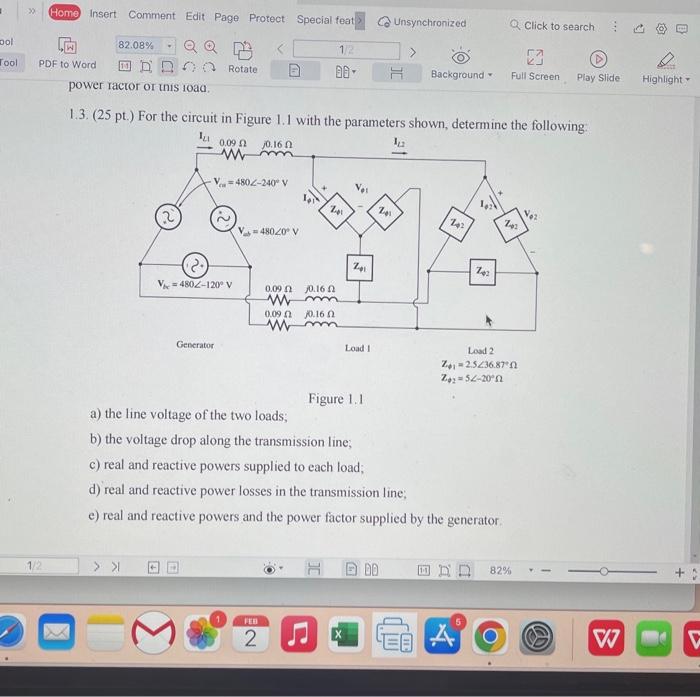 Solved 1.3. (25 pt.) For the circuit in Figure 1.1 with the | Chegg.com