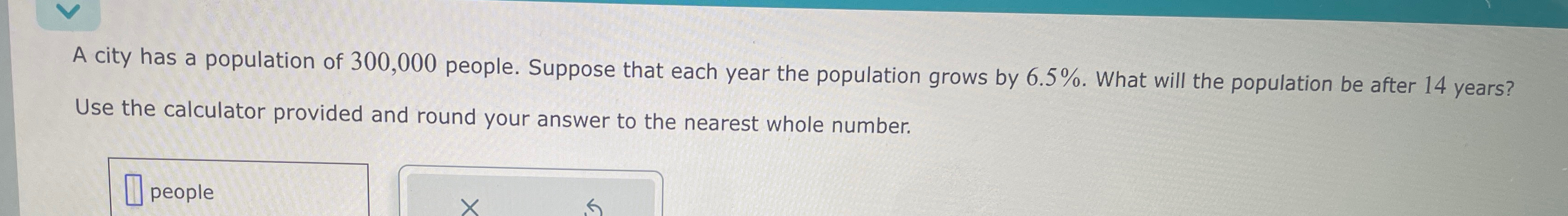Solved A city has a population of 300,000 ﻿people. Suppose | Chegg.com