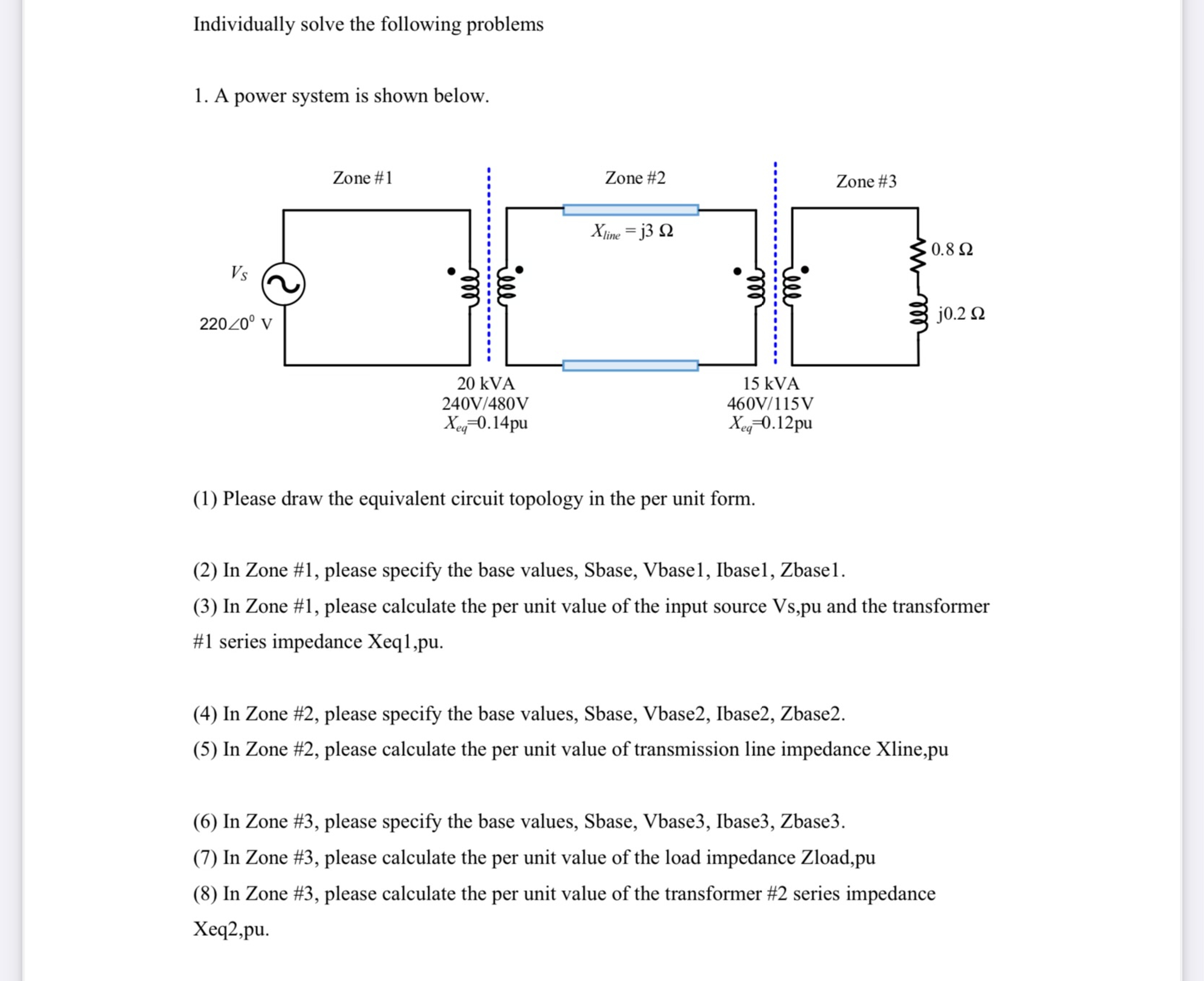 Solved Individually solve the following problemsA power | Chegg.com