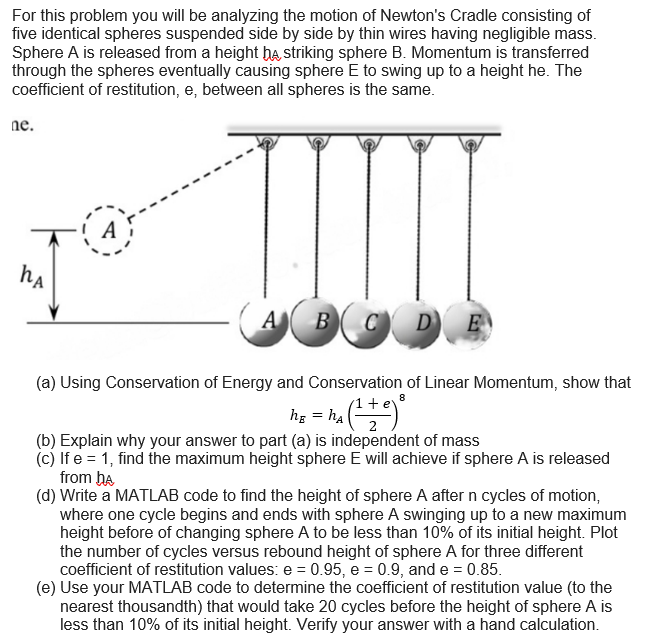 Solved For this problem you will be analyzing the motion of | Chegg.com