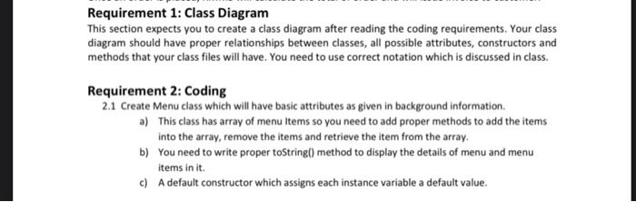 Solved Requirement 1: Class Diagram This section expects you | Chegg.com