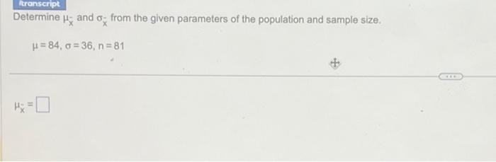 Solved transcript Determine and o from the given parameters | Chegg.com