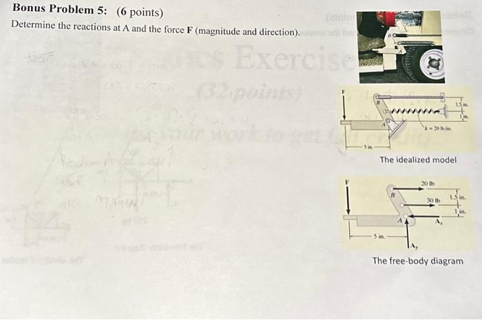 Bonus Problem 6: (6 points) Determine the reactions | Chegg.com