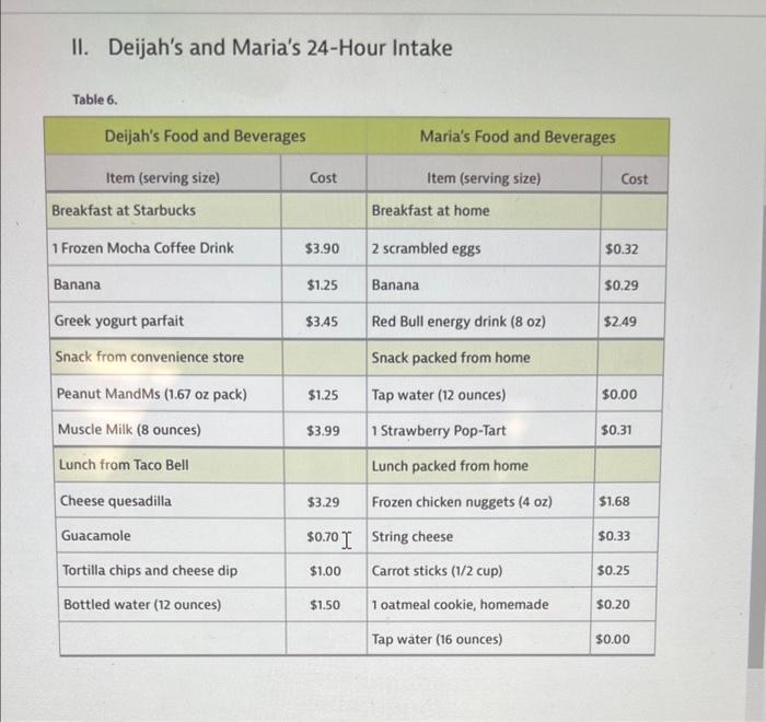 Using the data in lines 2,3 , and 7 of the "Nutrient | Chegg.com