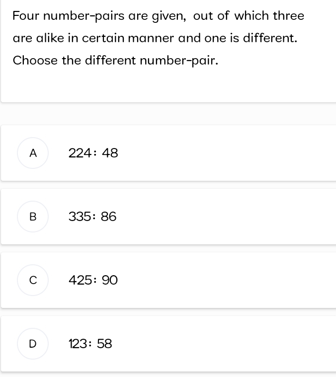 Four number-pairs are given, out of which three are | Chegg.com
