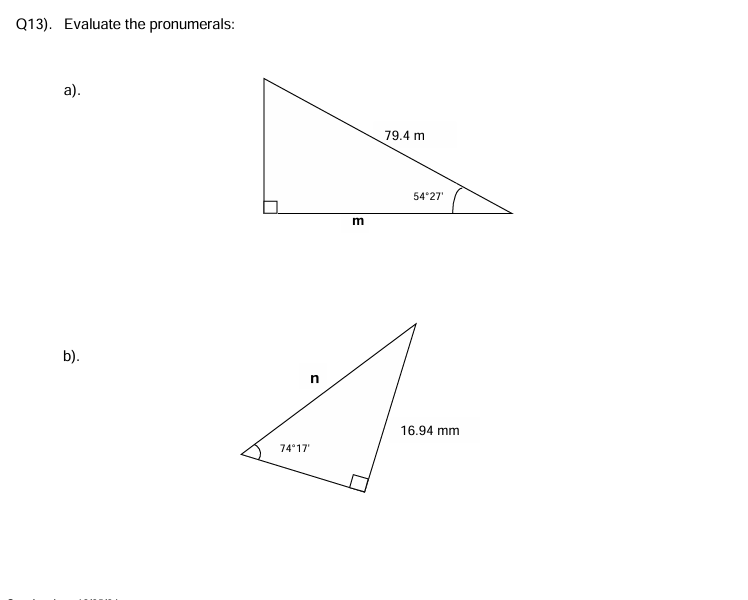 Solved Q13). ﻿Evaluate the pronumerals:a).b). .c).d).e). | Chegg.com