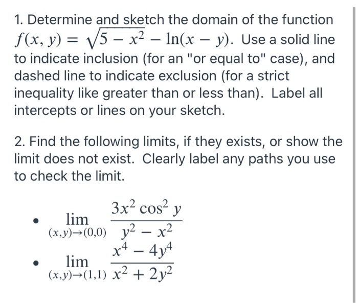 Solved 1. Determine and sketch the domain of the function | Chegg.com