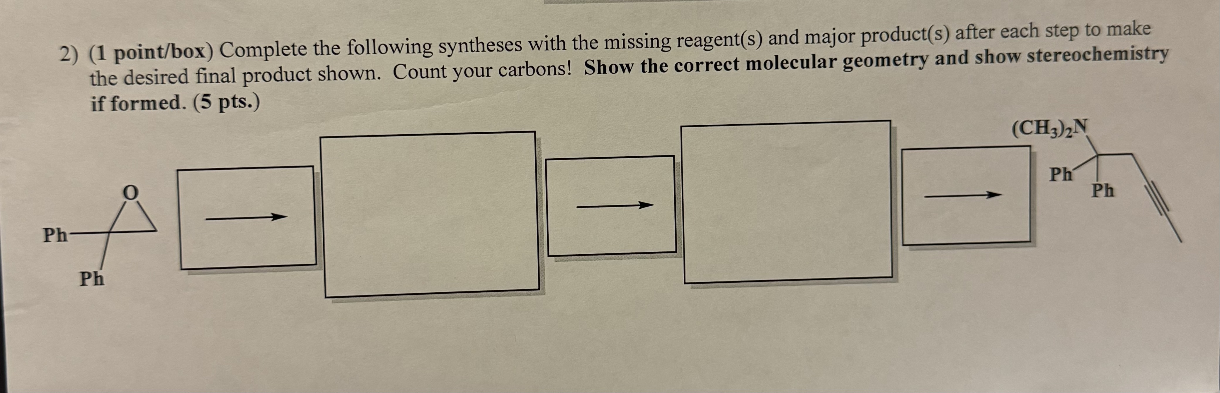 Solved (1 ﻿point/box) ﻿Complete the following syntheses with | Chegg.com