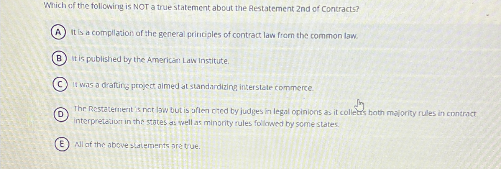 Solved Which of the following is NOT a true statement about | Chegg.com