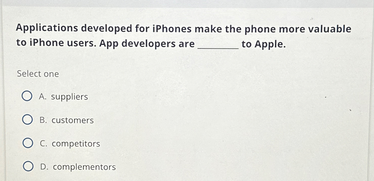 Solved Applications developed for iPhones make the phone | Chegg.com