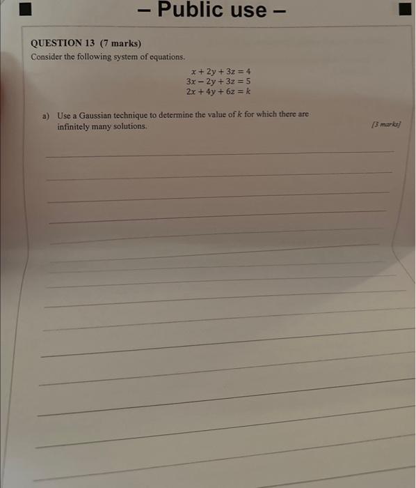 Solved QUESTION 13 (7 marks) Consider the following system | Chegg.com