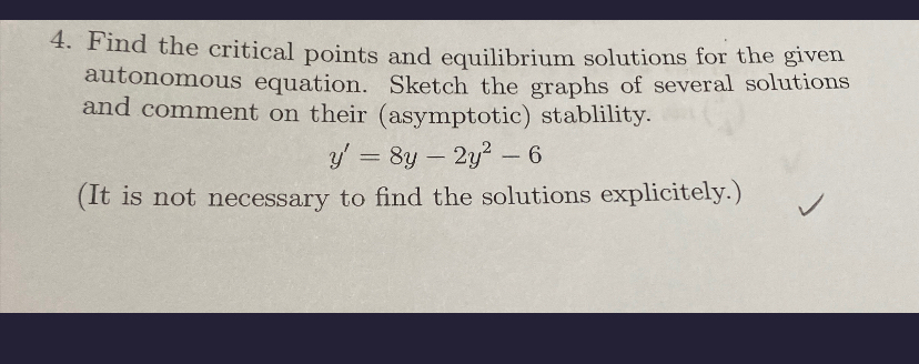 Solved Find the critical points and equilibrium solutions | Chegg.com