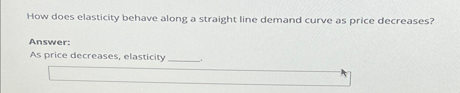 Solved How does elasticity behave along a straight line | Chegg.com