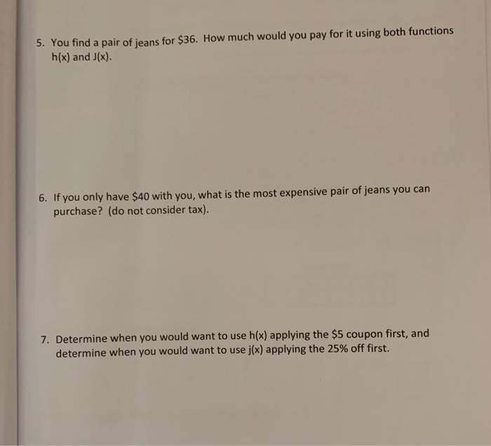 Solved Composition of Functions - Word Problems In the mail, | Chegg.com