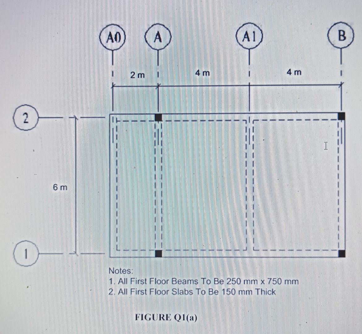 Solved Figure Q1(a) shows the first floor structural layout | Chegg.com