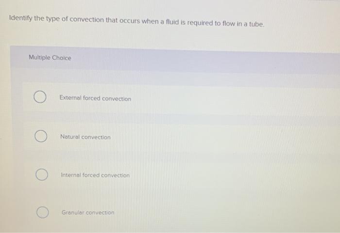 Solved Identify the type of convection that occurs when a | Chegg.com