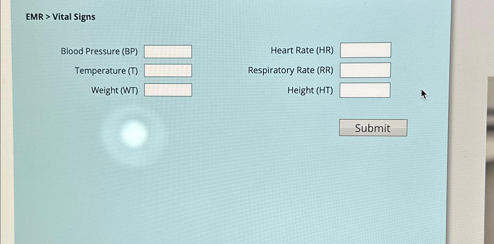 Solved EMR > ﻿Vital SignsBlood Pressure (BP)Temperature | Chegg.com