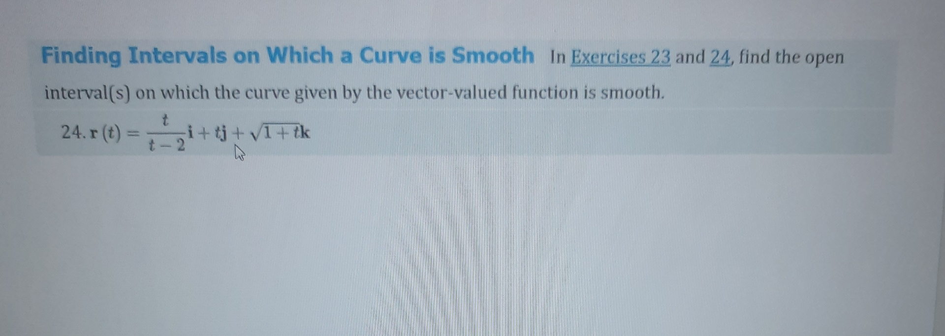 Solved Finding Intervals on Which a Curve is Smooth In | Chegg.com