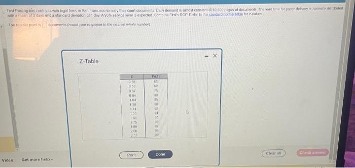 Solved Z-Table | Chegg.com