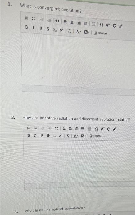 Solved 1. What is convergent evolution? 2. How are adaptive | Chegg.com