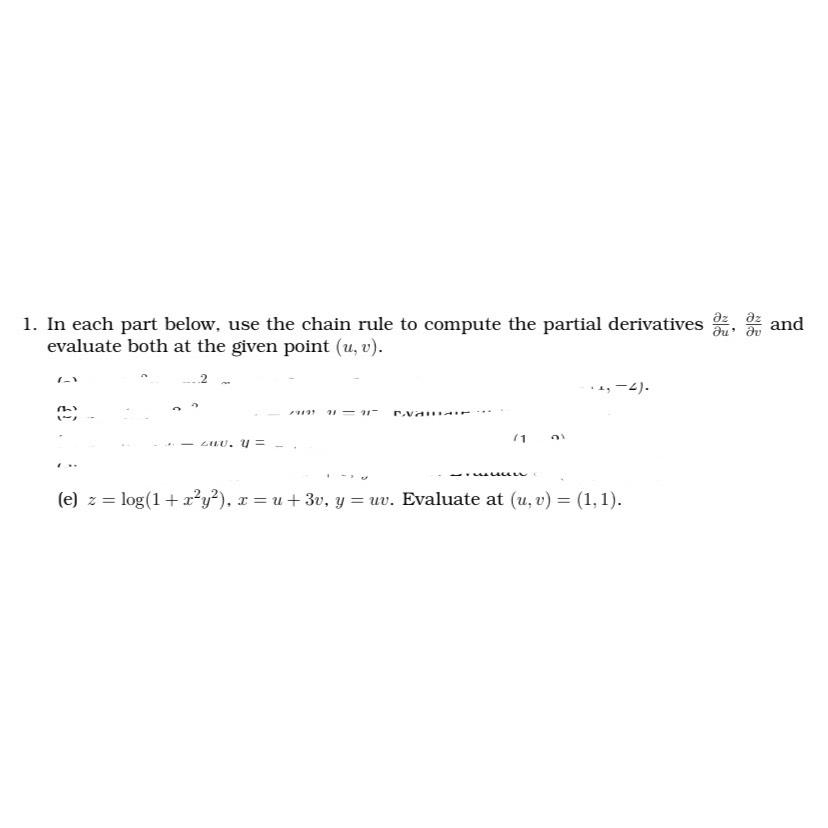 Solved In Each Part Below Use The Chain Rule To Compute The 6889