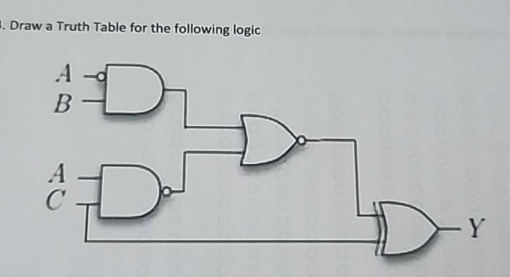 Solved Draw A Truth Table For The Following Logic