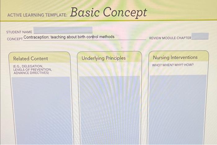 Solved active learning template: Basic Concept STUDENT NAME | Chegg.com