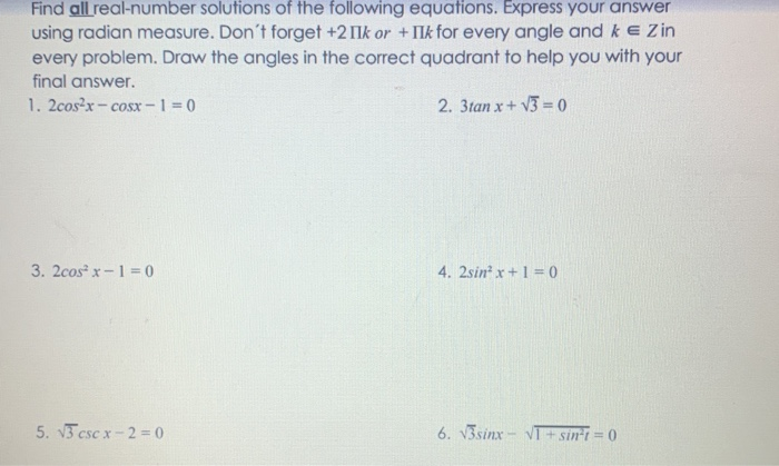 Solved Find all real-number solutions of the following | Chegg.com