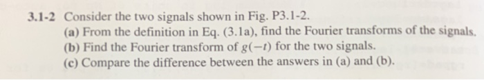 Solved 3.1-2 Consider the two signals shown in Fig. P3.1-2. | Chegg.com