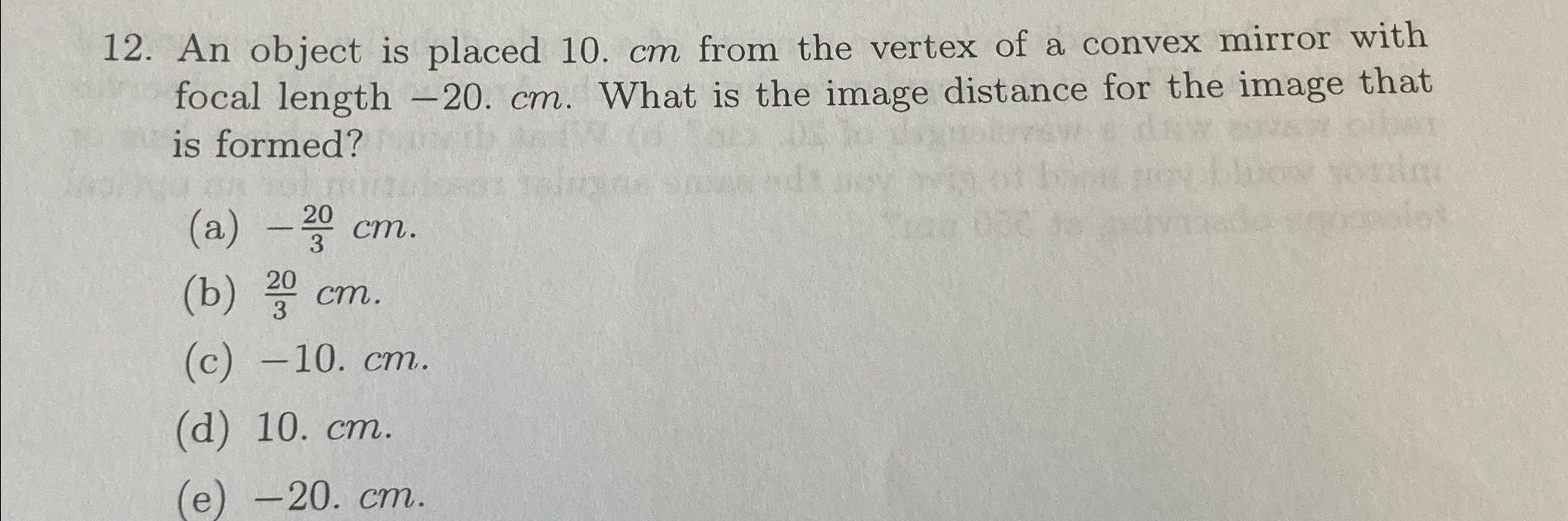 Solved An object is placed 10. cm ﻿from the vertex of a | Chegg.com
