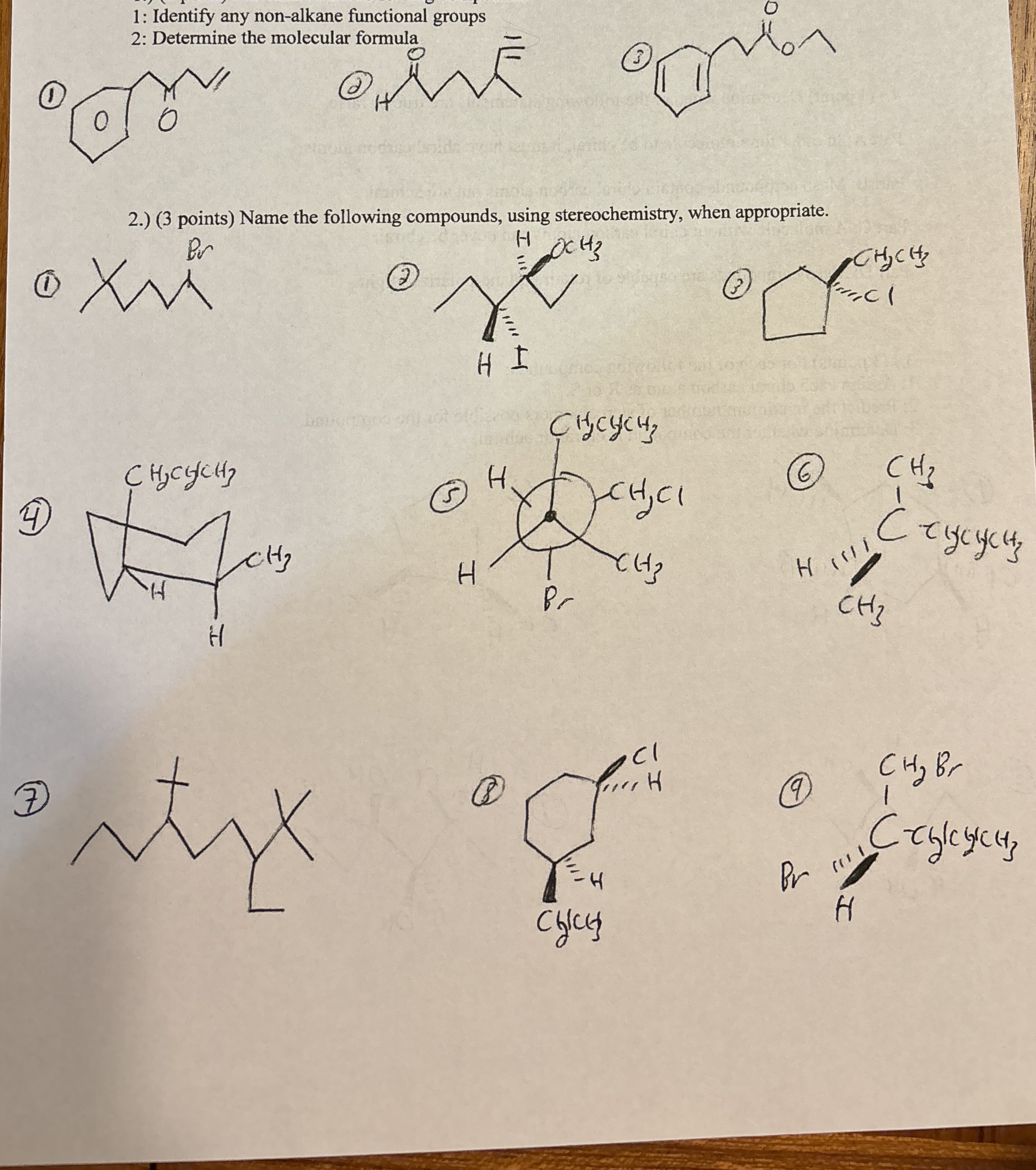 1: Identify any non-alkane functional groups2: | Chegg.com