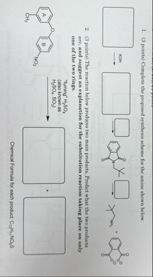 Solved 1) ﻿ Complete the proposed synthesis scheme for the | Chegg.com