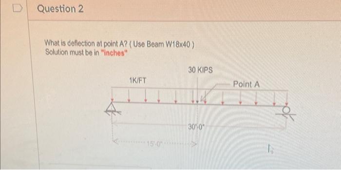 Solved What is deflection at point A? (Use Beam W18x40) | Chegg.com