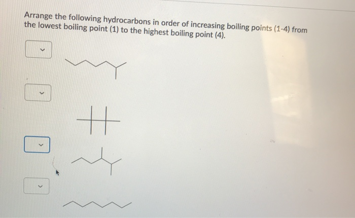 Solved Arrange the following hydrocarbons in order of | Chegg.com