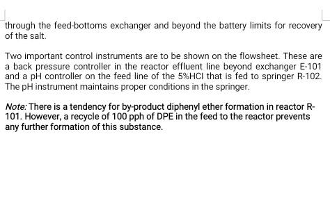 Solved Construct flowsheet from the process described below | Chegg.com