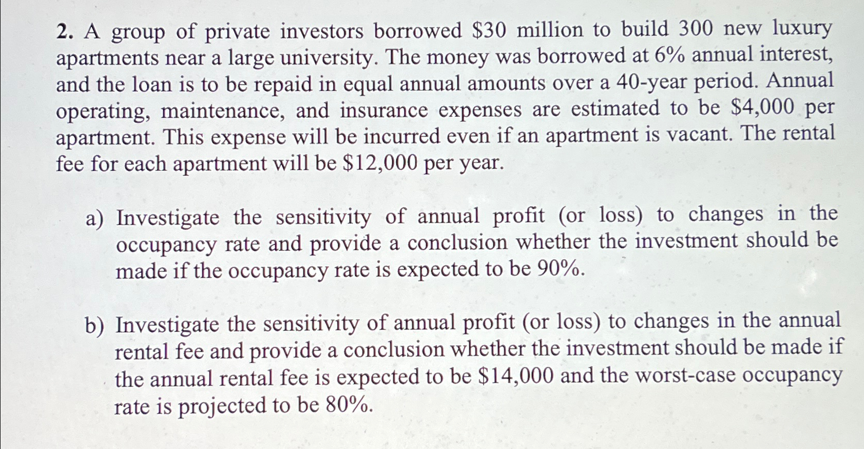 Solved A group of private investors borrowed $30 ﻿million to | Chegg.com
