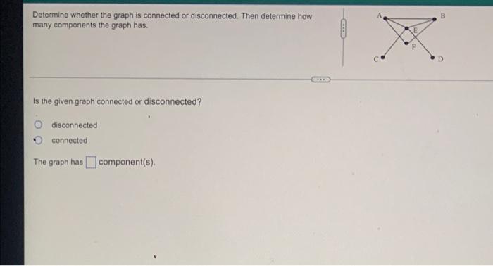 Solved Determine whether the graph is connected or | Chegg.com