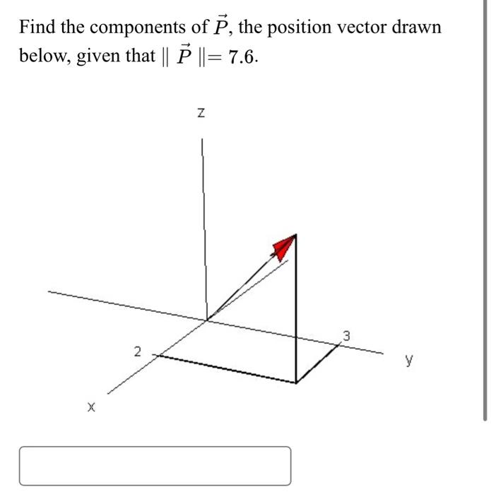 Solved Find the components of P, the position vector drawn | Chegg.com
