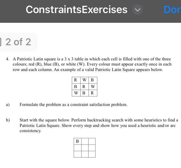 Solved ConstraintsExercises2 ﻿of 24. ﻿A Patriotic Latin | Chegg.com