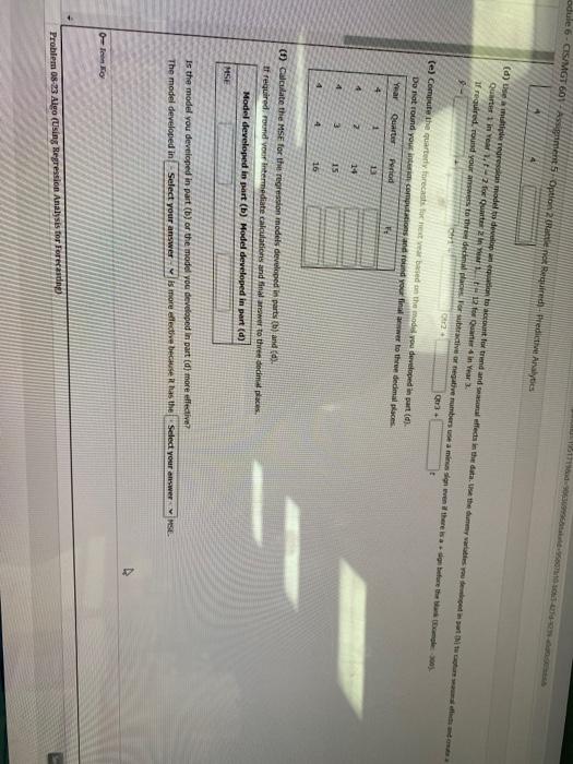 Questions Problem 08-23 Algo (Using Regression | Chegg.com