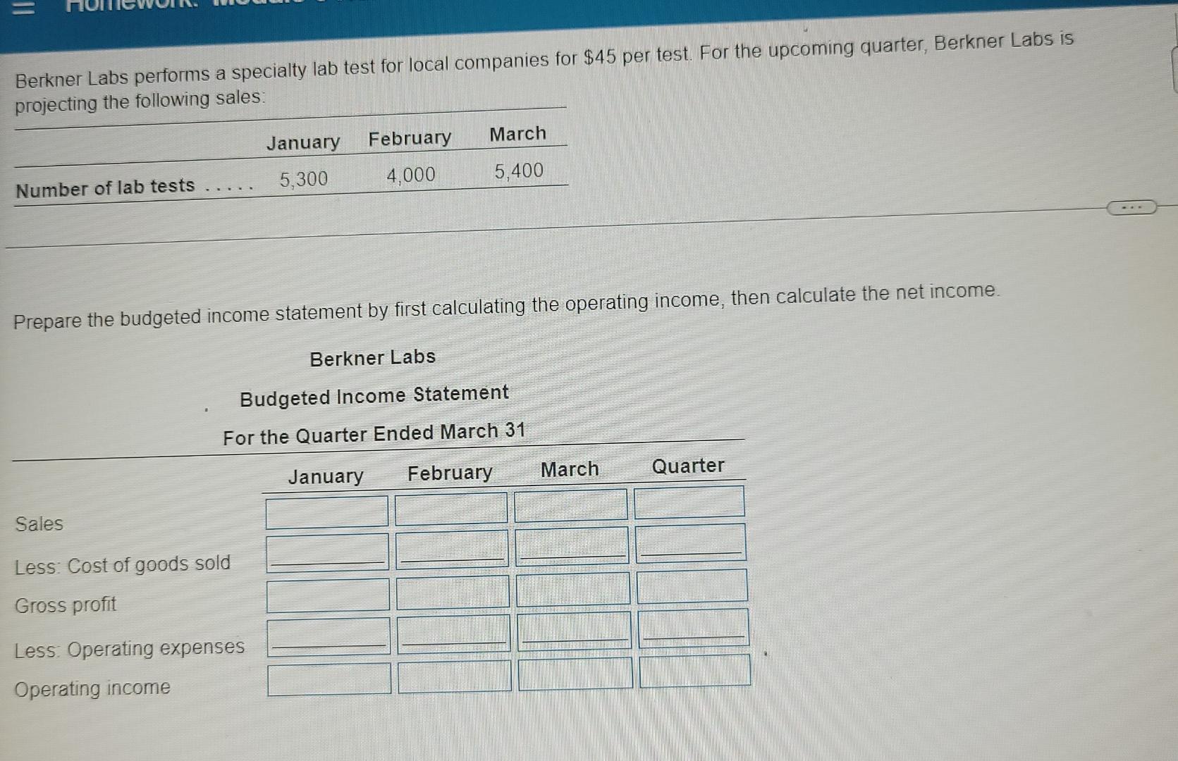 Solved = Berkner Labs performs a specialty lab test for | Chegg.com
