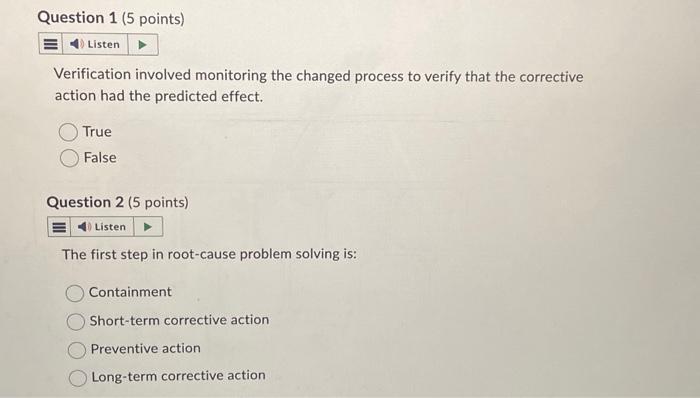 Solved Verification involved monitoring the changed process | Chegg.com