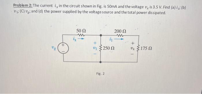 Solved Problem 2: The current ix in the circuit shown in | Chegg.com