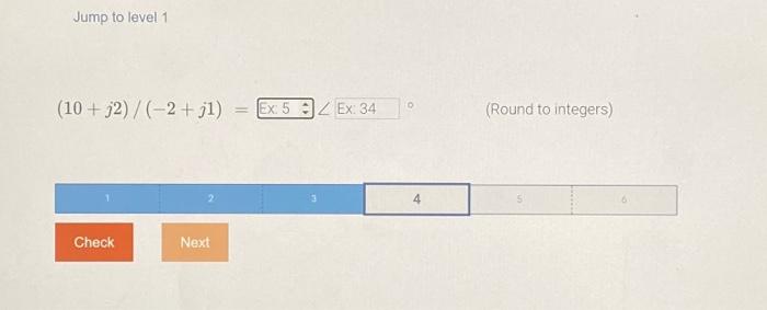 Solved (10+j2)/(-2+j1)