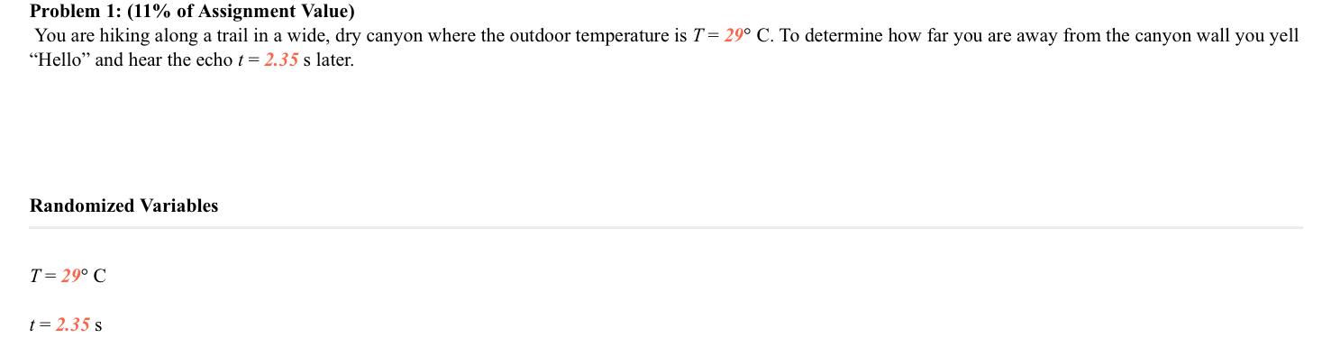 Solved Part (a)Calculate the speed of sound in the valley in | Chegg.com