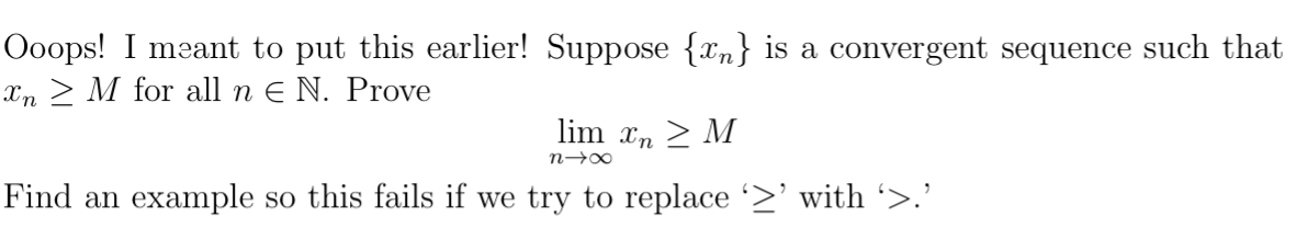 Solved Ooops! I meant to put this earlier! Suppose {xn} ﻿is | Chegg.com