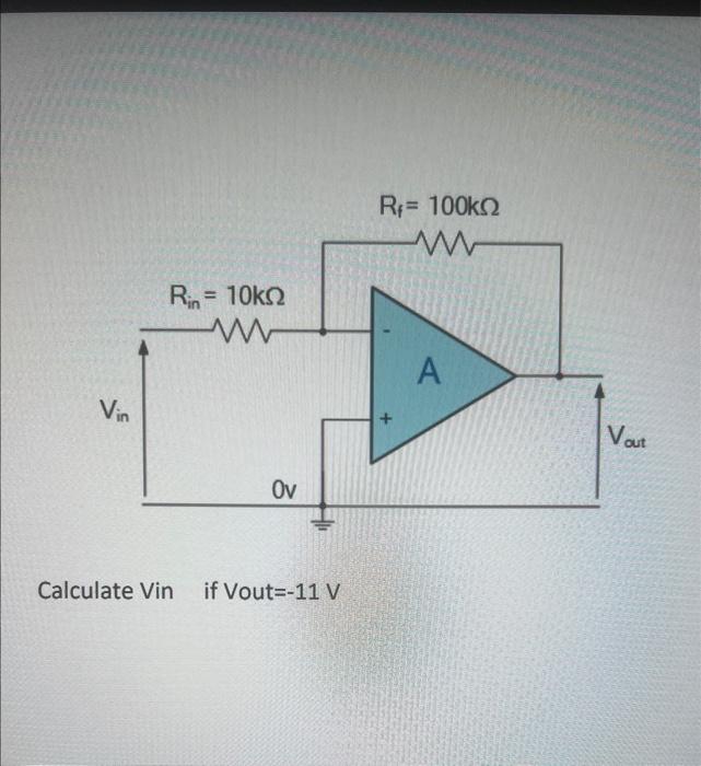 Solved Calculate Vin if Vout =−11 V | Chegg.com