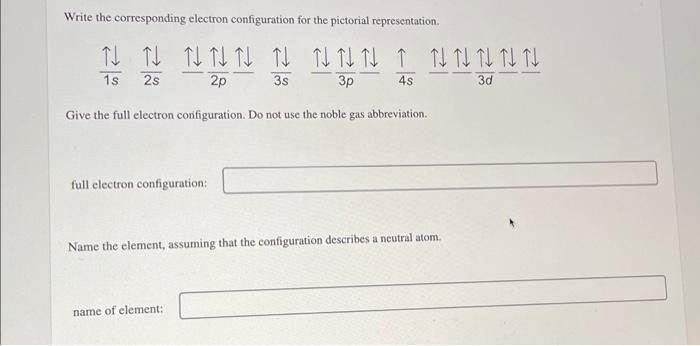 Solved Write The Corresponding Electron Configuration For